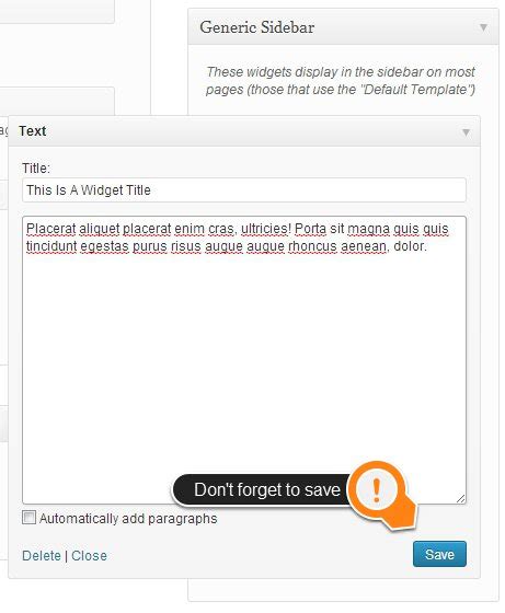 managing widgets