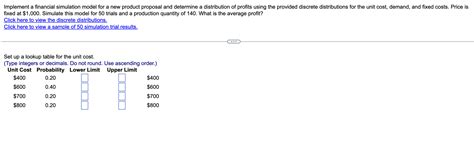 Implement A Financial Simulation Model For A New