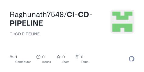 GitHub Raghunath CI CD PIPELINE CI CD PIPELINE