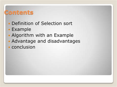 Presentation On The Topic Selection Sort Pptx