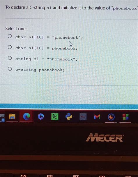 Solved To Declare A C String S1 And Initialize It To The Chegg Com