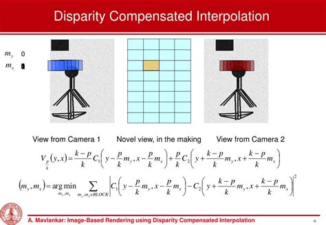 Ppt Image Based Rendering Using Disparity Compensated Interpolation Powerpoint Presentation