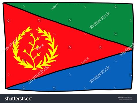 Eritrea Flag Doodle Hand Drawing Sketch Stock Vector Royalty Free