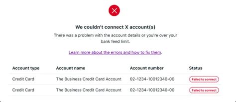 Bank Feeds Connection Errors