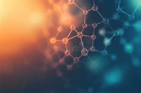 Abstract Visual Representation Of Molecular Structures And Chemical Bonding In A Colorful