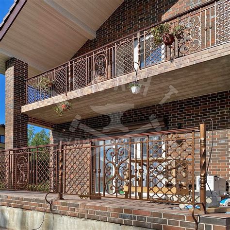 Балконное кованое ограждение с сеткой КО 350 купить в Санкт Петербурге фото цены