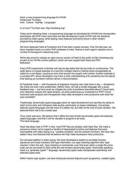 Hack Language Pdf