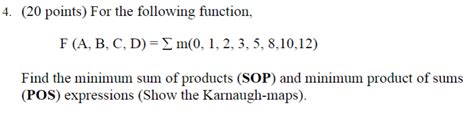 Solved Points For The Following Chegg
