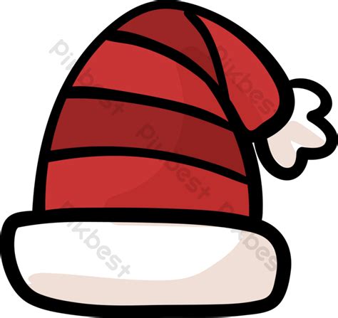 크리스마스 날에 플랫 스타일 산타 모자 디자인 클립 아트 투명 일러스트 Png Psd 무료 다운로드 Pikbest