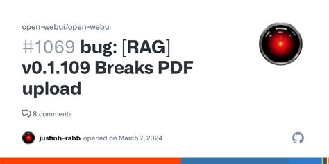 Bug Rag V01109 Breaks Pdf Upload · Issue 1069 · Open Webuiopen