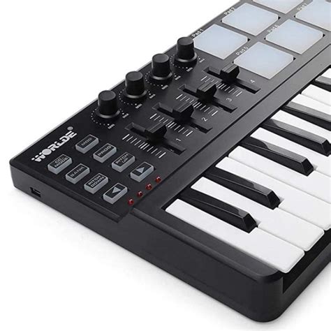 Worlde Panda Mini Portable 25 Keys Usb Keyboard Midi Controller With Colorful Drum Pad