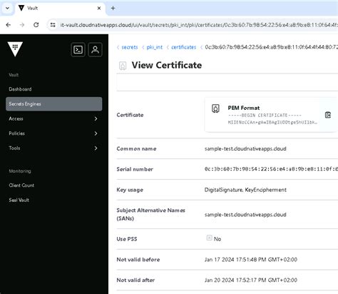 hashicorp vault intermediate ca setup with cert manager and ms root ca