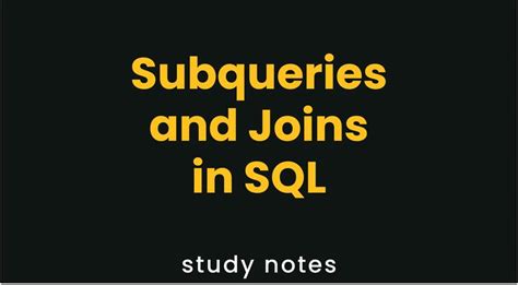 Aleksandr Kosenko On Linkedin Subqueries And Joins In Sql