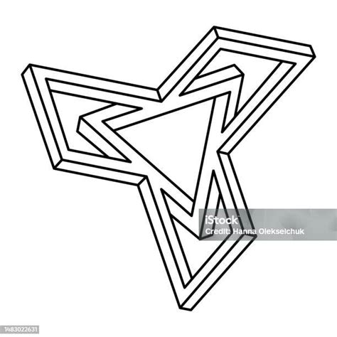Geometric Figures Impossible Shapes Web Design Element Optical Illusion Objects Line Design
