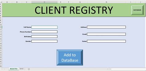Simple Client DATABASE Excel Template ENGLISH Etsy