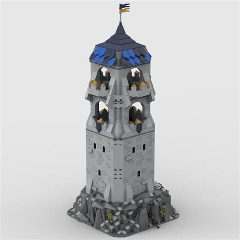 Lego Moc Medieval Castle Watch Tower Modular With Full Interior By