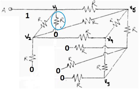 Circuit Analysis Equivalent Resistance Of Network Of Resistors Arranged In A Cube Shape