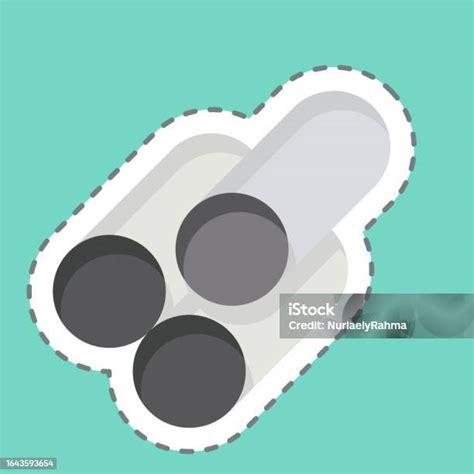 스티커 라인 컷 소재 건축 자재 기호와 관련이 있습니다 심플한 디자인 편집 가능 간단한 그림 가정 난방에 대한 스톡 벡터 아트