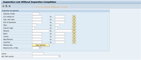 OQIF SAP Tcode Customize Lot Selection For QVM1