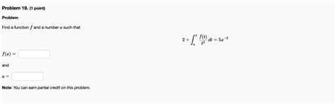 solved problem 19 1 point problem find a function f and a