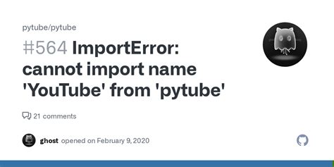 ImportError Cannot Import Name YouTube From Pytube Issue Pytube Pytube GitHub