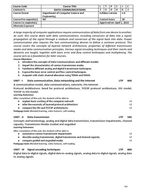 csen1071 data communications syllabus download free pdf