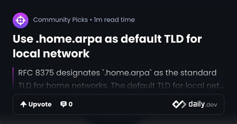 Use Homearpa As Default Tld For Local Network Rdns