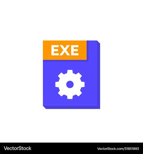 Exe Icon Executable File Format Royalty Free Vector Image