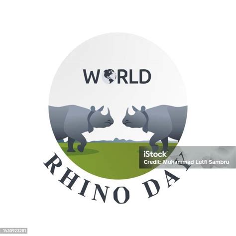 세계 코뿔소의 날 벡터 일러스트레이션 인사말 카드 포스터 및 배너에 적합합니다 개념에 대한 스톡 벡터 아트 및 기타 이미지