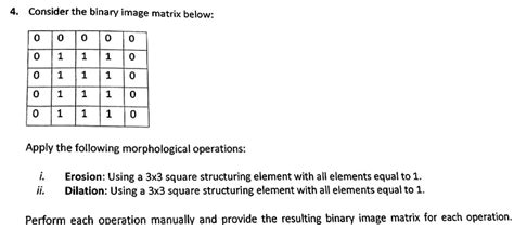 Solved Consider The Binary Image Matrix Belowapply The