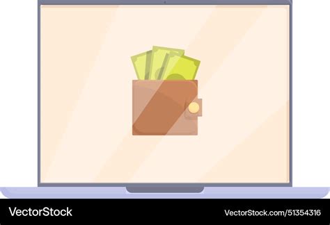 Digital Wallet Concept On Laptop Royalty Free Vector Image