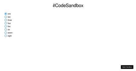 React Radio Group Codesandbox