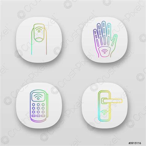Nfc Technology App Icons Set Stock Vector 3915116 Crushpixel