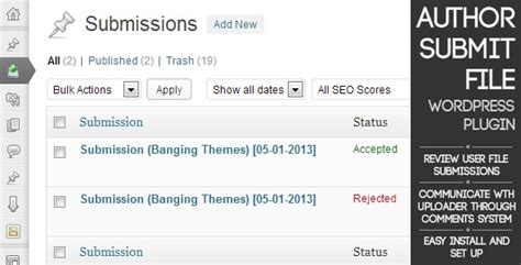 autor datei einreichen wordpress submission plugin agentur zweigelb