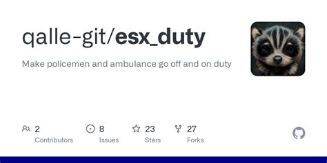 Github Qalle Git Esx Duty Make Policemen And Ambulance Go Off And On Duty