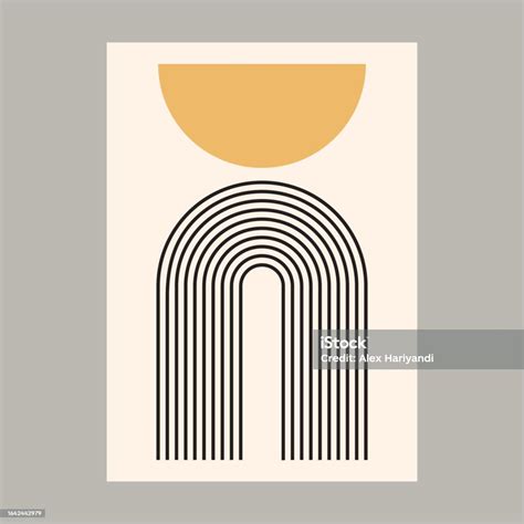 중세기 추상적 인 현대 미적 배경 디자인은 기하학적 균형 모양으로 설정됩니다 인쇄물 표지 벽지 벽 예술을위한 추상 예술 디자인