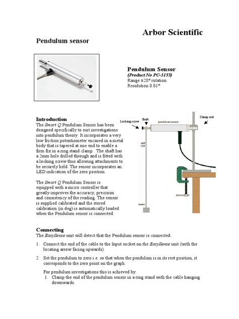 Pendulum Sensor Pdf Pdf Pendulum Oscillation