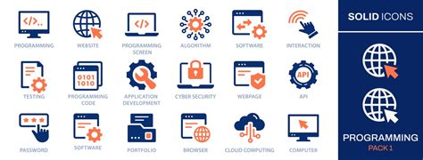 Programming Icon Set Collection Of Program Vector Image