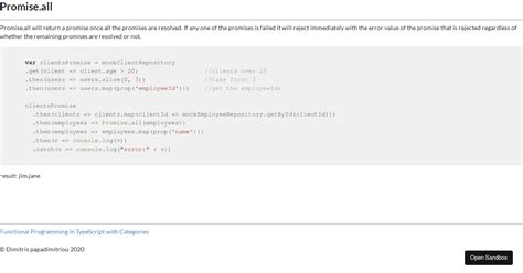 Promiseall Example Codesandbox