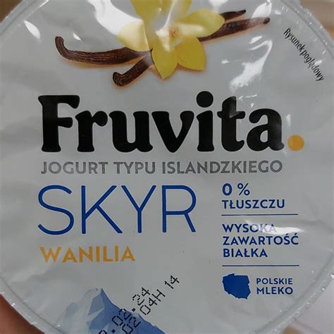 Skyr O Smaku Waniliowym Fruvita Kalorie Kj I Wartości Odżywcze Dine4fit Pl
