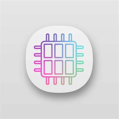 App Pictogram Met Zes Kernen Ui Ux Interface Hexa Microprocessor Microchip Chipset Cpu