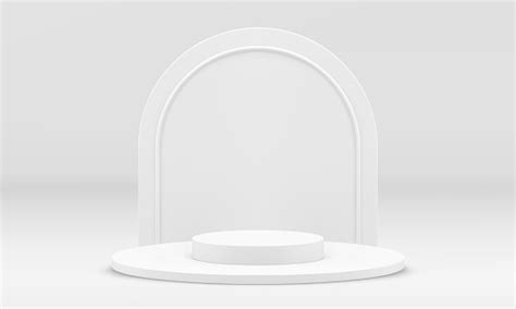 3d 연단 실린더 상 경기장 화이트 무대 레벨 건설 수직 곡선 벽 프레임 벡터 0명에 대한 스톡 벡터 아트 및 기타 이미지