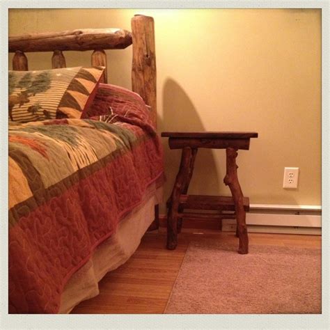 Bedside Log Table For Rustic Cabin Decor