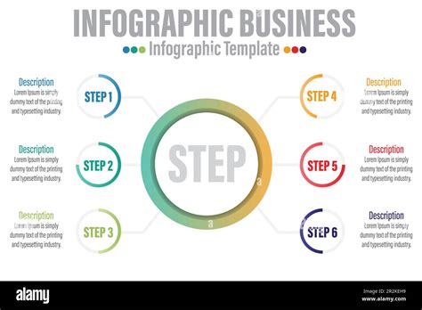 Modern Circle Timeline Infographics With 6 Steps And Six Option Chart