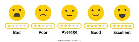 Feedback Star Rating Emoji Icon Set Stock Vector Royalty Free 2465682385 Shutterstock