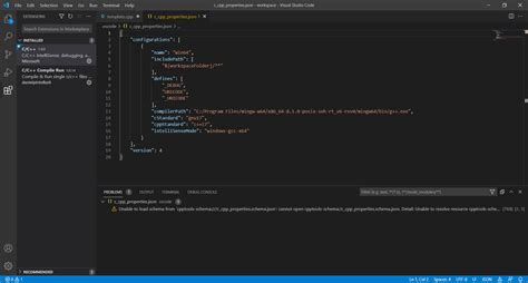 Unable To Load C Cpp Properties Schema Json In V Issue Microsoft Vscode Cpptools