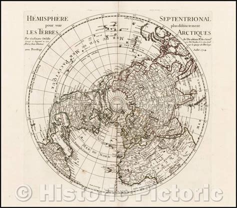 Historic Map Hemisphere Septentrional Pour Voir Plus Distinctement