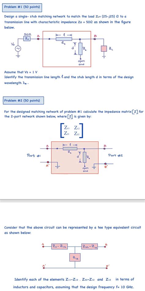 solved design a single stub matching network to match the