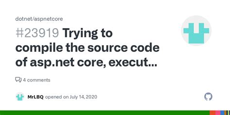 Trying To Compile The Source Code Of Asp Net Core Execute The Restore Command And Report The