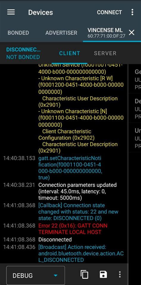 Gatt Connection Terminated By Host Mit App Inventor Help Mit App Inventor Community